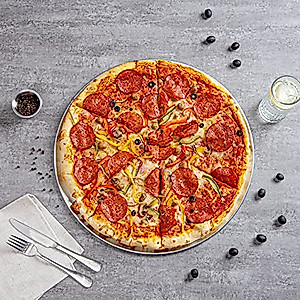 Restaurantware Met Lux 18 Inch Commercial Pizza Pan 1 Coupe Style Pizza Cooking Tray - Heavy-Duty 18-Gauge Aluminum Round Baking Tray Oven-Baking For Pizzas & More