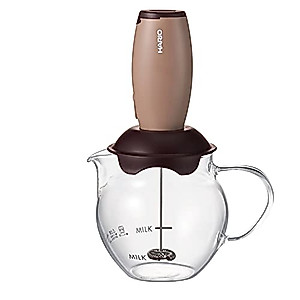 Hario "Qto" Electric Milk Frother with Server, 100ml, Brown