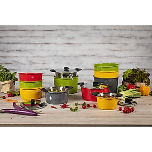 KUHN RIKON Hotpan Serving Casserole Pot, 3 Litre/22 cm, Red