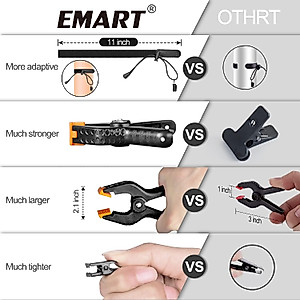 EMART 4.5 inch Heavy Duty Backdrop Clamp Kit-6 Spring Clamps, 8 Background Clip Holders for Muslin Stand, Canvas, Paper, Fabric, Chromakey Screen, Photo Studio, Photography Backdrops Support