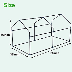 SUNGIFT Mini Greenhouse for Outdoors, Portable Hot House, Large Roll-up Doors with Zipper, PE Garden Bed Cover for Plants, 71 X 36 X 36 Inch