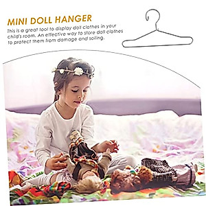 NOLITOY 50 pcs Mini Hanger Toddler Colorful Earrings Baby Metal Clothes Hanger Miniature Coat Hanger Wardrobe Hanger Mini House Supplies Doll Clothing Rack Playhouse Hanger Stand Frame