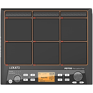 LEKATO Percussion Sample Pad, Electric Drum Pad with 9 Velocity-Sensitive Drum Pad, 592+ Sounds, Electronic Drum Set Pad Multipad with MIDI out, USB MIDI, AUX, Looper, Metronome, Trigger inputs