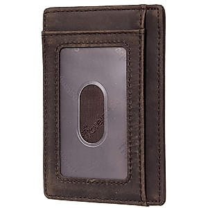 Travelambo Womens Multi Card Case Wallet & Front Pocket Minimalist Leather Slim Wallet