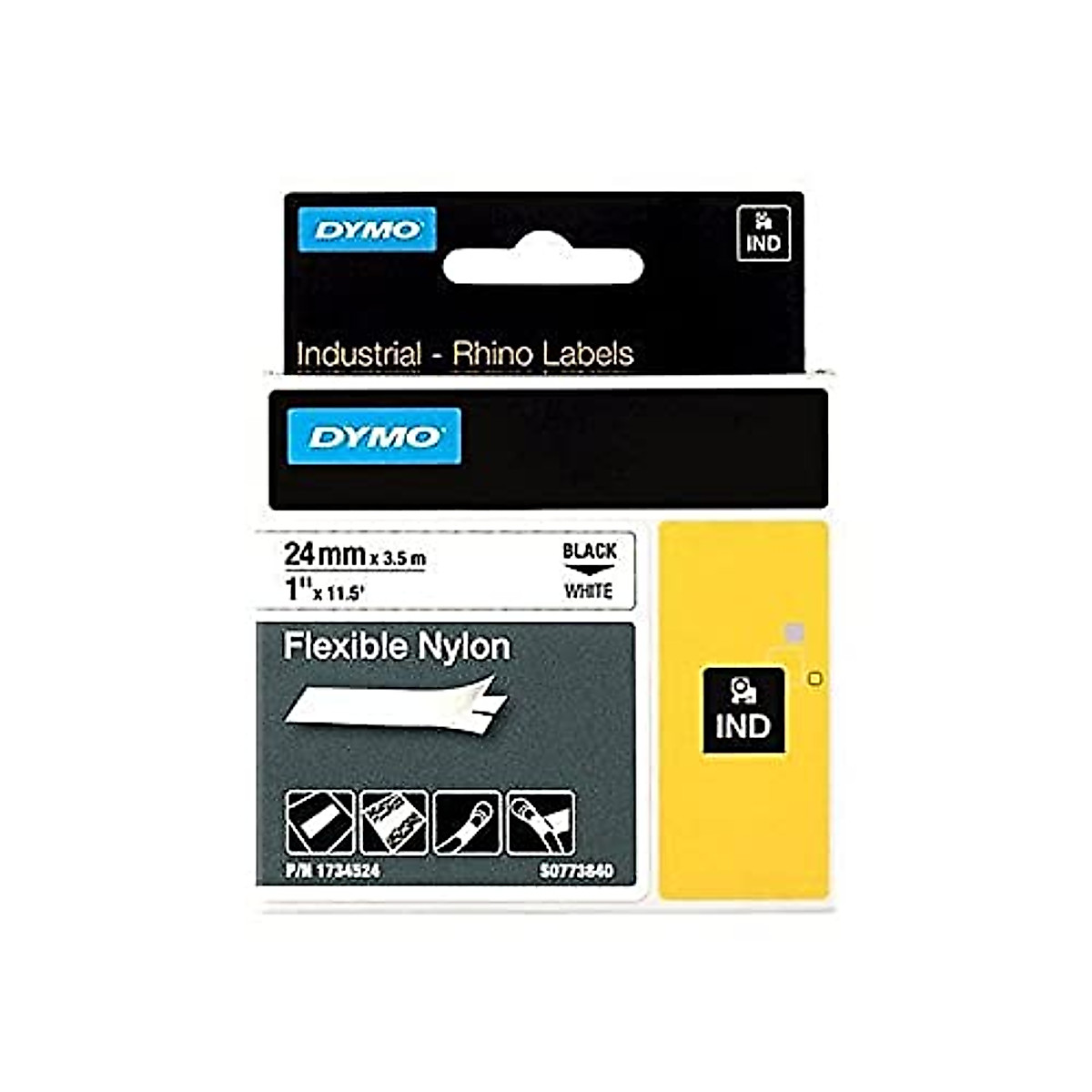 Dymo 1" Flexible Nylon Rhino Label Tape
