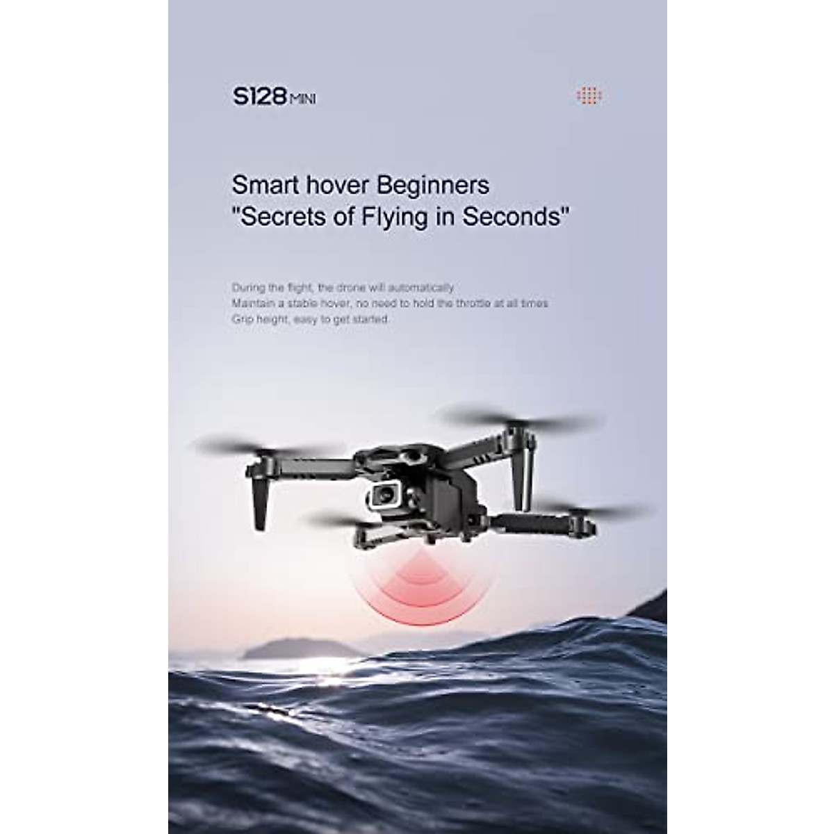 Drone with Camera for Begginers, Kids and Adults, Dual Video Camera 4KHD with Long Lasting Battery, Mobile Phone Connection, APP Control, Quadcopter Helicopter, Auto Hover, One Key Start , Kids Toy. Mini Drone S128