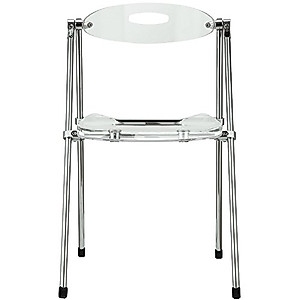 Modway Telescope Acrylic Folding Kitchen and Dining Room Chair in Clear