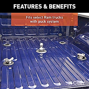 CURT 60638 OEM Puck System Gooseneck Hitch Kit, Fits Select Ram Trucks, 38,000 lbs. GTW, 2-5/16-Inch Ball, Pucks Required