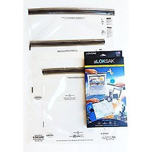 LOKSAK aLOKSAK Resealable Bags Large Multi-Pack (Set of 3 - 12X12", 13X11", 16X24")