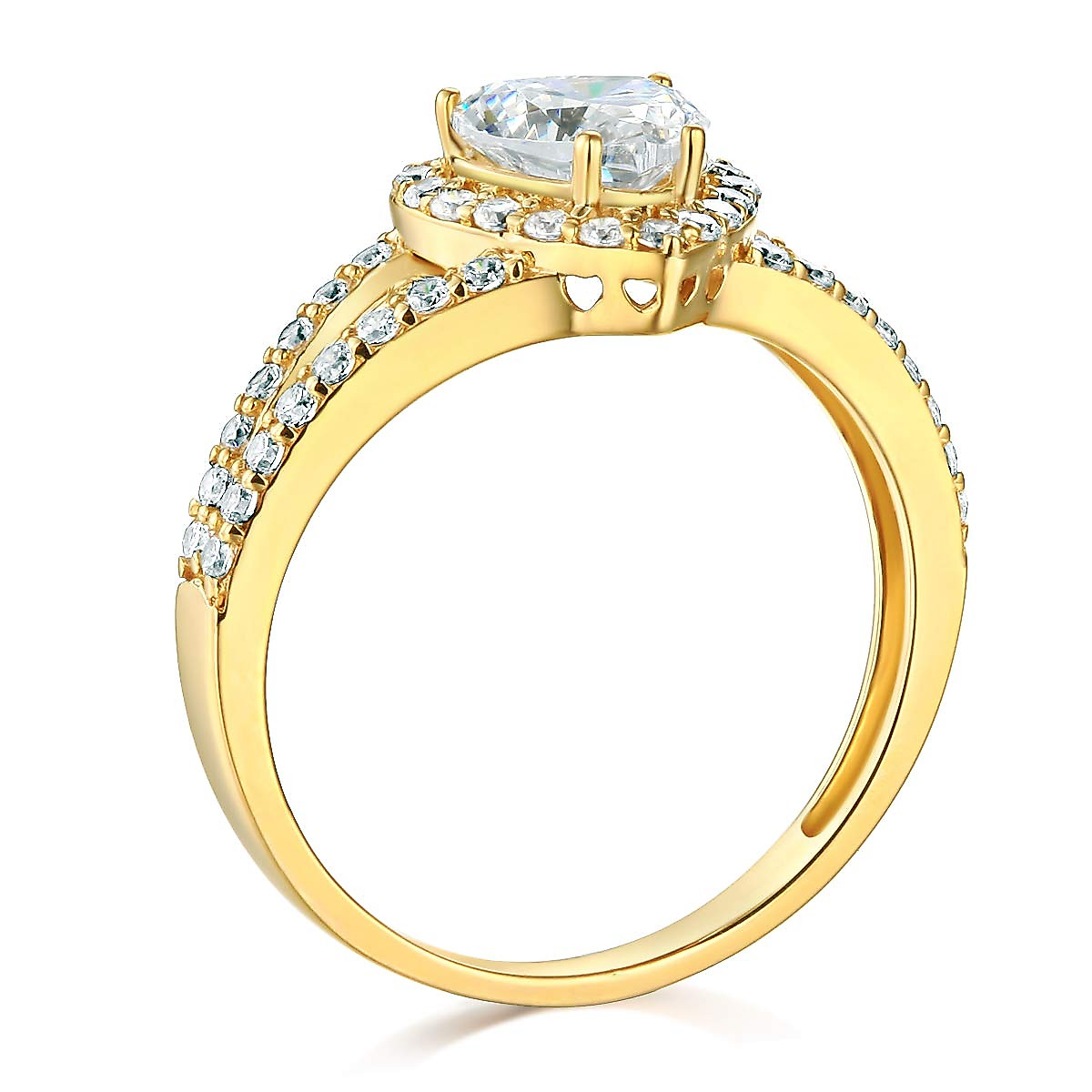 14k Yellow Gold SOLID Wedding Engagement Ring - Size 7