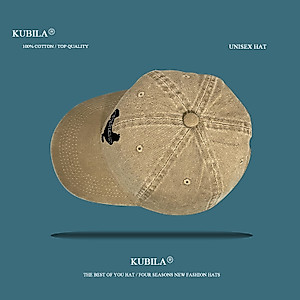 KUBILA Life is Better with Chickens Baseball Cap,Vintage Washed Cotton Denim Adjustable Low Profile Dad Hat for Men and Women Khaki