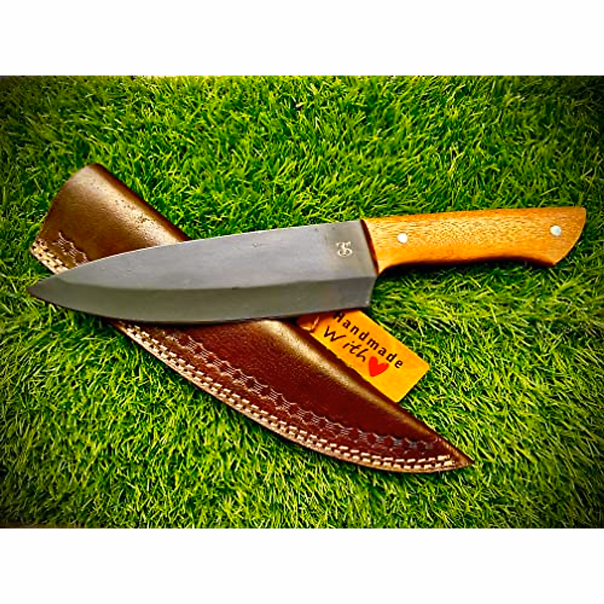 CHEFS Knife 8 inch - Japanese Kitchen Knife, High Carbon Steel Knife with Wood Handle & Superb Edge Retention - Durable Vegetable Knife, Cooking Knife, Razor Sharp Knife for Home & Restaurant