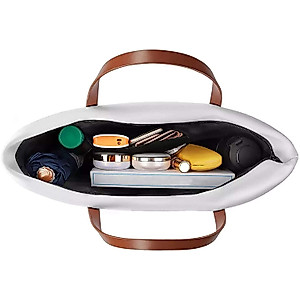 Wideasale Handle Shoulder Bag for Women Large Capacity Flower Pink Ribbon Tote Handbags Meaningful Gift,Breast Cancer Awareness