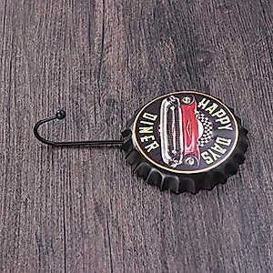 Garneck Metal Clothes Hanger 2pcs Coat Hooks,Retro Iron Beer Bottle Cap Decorative Hooks, Bag Organizer Hanging Hooks Key Holders Bar Decoration Clothes Rack Wall Hook Heavy Duty Coat Hangers