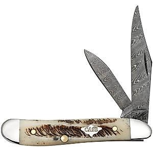 Case xx Knives Peanut 77467 Damascus Vintage Bone 1/1400 Pocket Knife