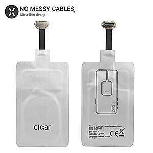 Olixar Wireless Charging Adapter for USB-C Smartphones and Devices - Ultra Thin Qi Wireless Charging Adapter - Case Friendly - Easy to Use