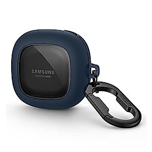 SURITCH for Samsung Galaxy Buds 2 Pro Case(2022)/Galaxy Buds 2 Case(2021)/Galaxy Buds Live Case(2020)/Galaxy Buds Pro Case(2021) Hard PC Shockproof TPU Cover with Gun-Colored Keychain Carabiner, Blue