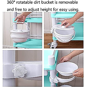 Cart Trolley, Lab Clinic Serving Cart Trolley Trolley On Wheels Portable Medical Utility Cart with Drawers & Dirt Bucket, 3 Tier Beauty Salon Equipment Rolling Trolley On Wheel, 220-330lbs Load Capaci