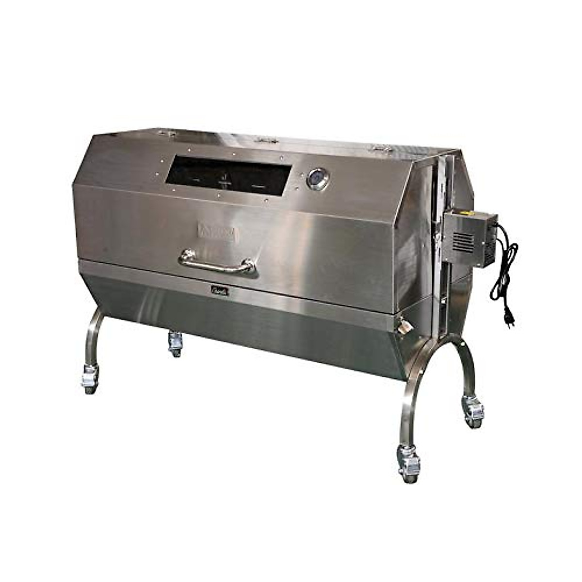 Charotis Charcoal Spit Roaster, 50W Motor, 100% Stainless Steel BBQ rotisserie for Whole Pig, Lamb, Goat - Model SSH1 -DX