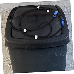 Mobestech Lock Cord for Trash Can Black Elastic Rope Garbage Bin Lock for Squirrels Garbage Can Straps for Animals Plastic Trash Can Bungee Cord