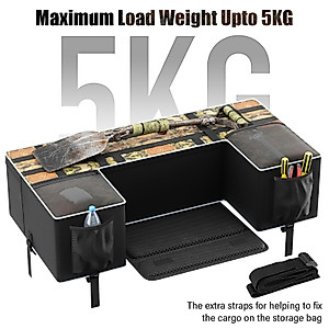 SUNPIE ATV Rear Seat with Storage ATV Back Seat w/Cushion Seat Upgrade Waterproof Zipper ATV Passenger Seat Cargo Bag Compatible with Honda Kawasaki Yamaha,4 Wheeler Rear Seat Bag Build-in Frame Camo