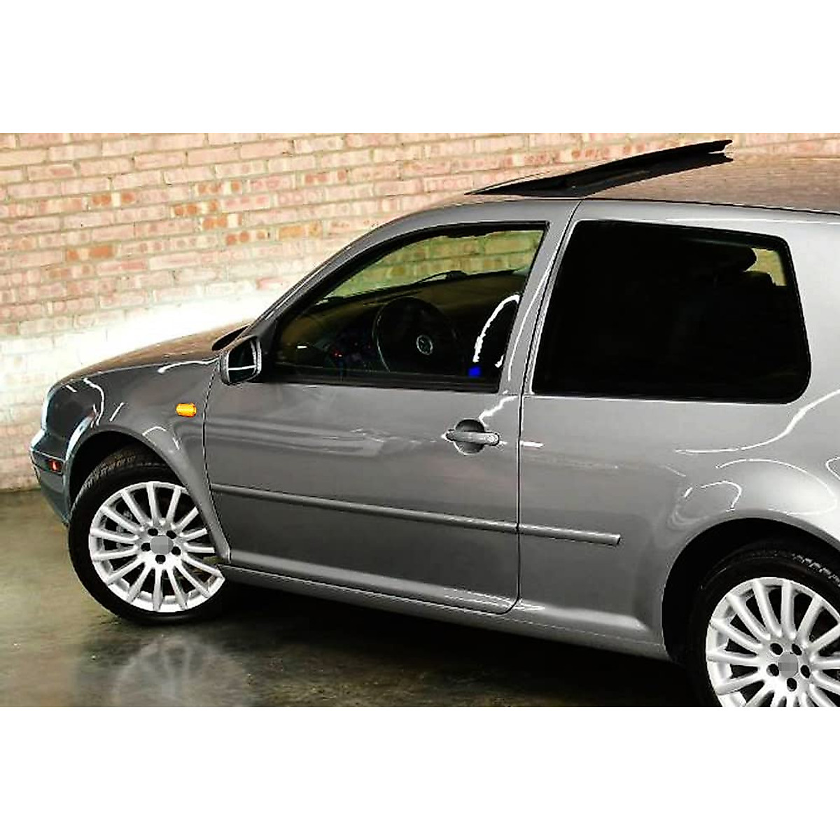 iJDMTOY Smoked Lens Amber Full LED Front Side Marker Light Kit Compatible With Volkswagen MK4 Jetta GTI R32 Beetle etc., Powered by 15-SMD LED, Replace OEM Sidemarker Lamps