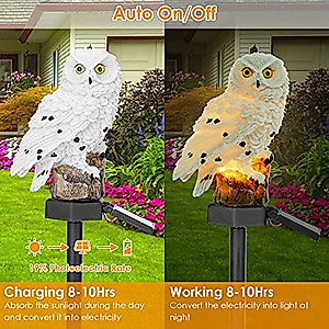Owl Solar Garden Light - IP65 Waterproof Decorative with Stake for Outdoor Yard Pathway Outside Patio Lawn Decor Scare Birds Away