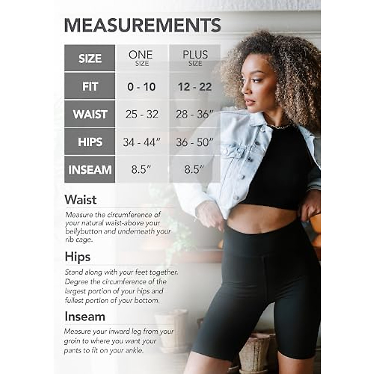 Conceited Biker Shorts Women - Soft - High Waist Tummy Control - Essential - Regular and Plus Size - Black - Small - Medium
