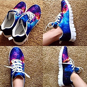 UNICEU Cute Nurse Love Shape Print Lace Up Walking Shoes Breathable Mesh Sneakers Flat Lightweight Sport Shoes for Tennis Running Jogging Hiking Travel, Purple