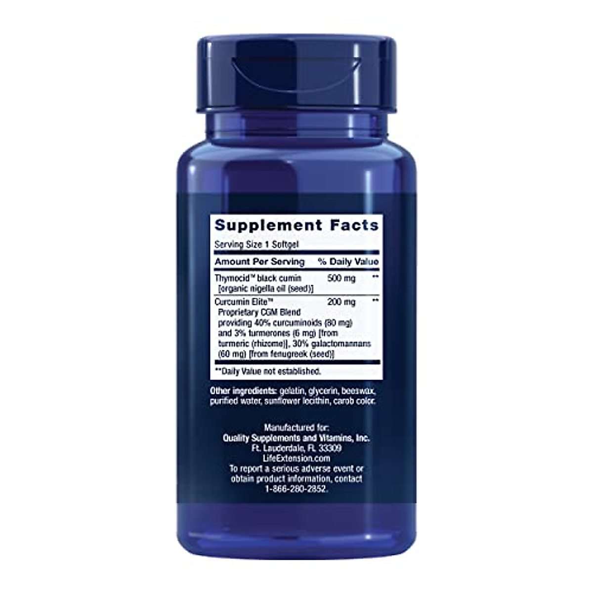 Life Extension Black Cumin Seed Oil & Curcumin Elite Turmeric Extract - Supplement - Formula for Healthy Immune System & Whole-Body Health- Gluten Free, Non-GMO - 60 Softgels