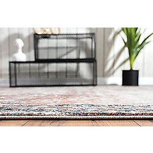 Abani 4' x 6' Contemporary Warm Rust Abstract Farmhouse Rug Rugs Modern Non-Shed Multicolor Distressed Living Room Rug