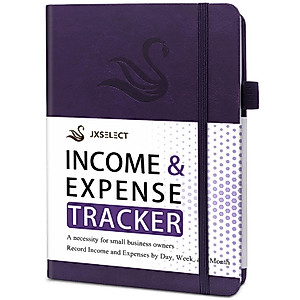 JXSELECT Elegant Income and Expense Tracker Notebook – Accounting Ledger Book for Small Business Owners – Income and Expense Log Book with – Undated Bookkeeping Record Book, 5.7″ x 8.5″ (Rose Gold)