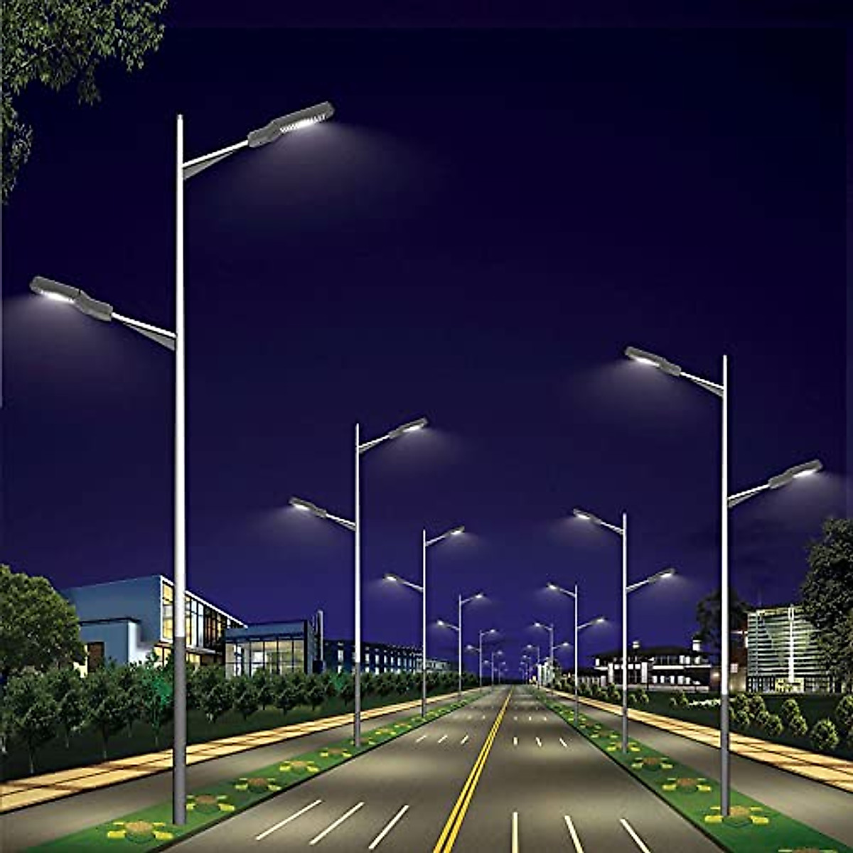 GLW 200W Solar Street Light with Motion Sensor Outdoor Lights 8000LM Dusk to Dawn Solar Flood Lights IP66 Waterproof LED Security Light for Garage,Yard,Parking Lot,Basketball Court and More(2 Pack)