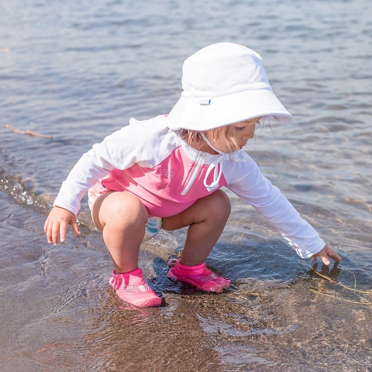 Breatheasy Bucket Sun Protection Hat-White-0/6mo