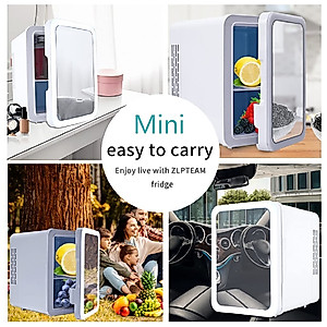 ZLPTEAM Mini Fridge 4 Liter, Mirror Mini Fridge, Skin Care Fridge, Beauty Fridge