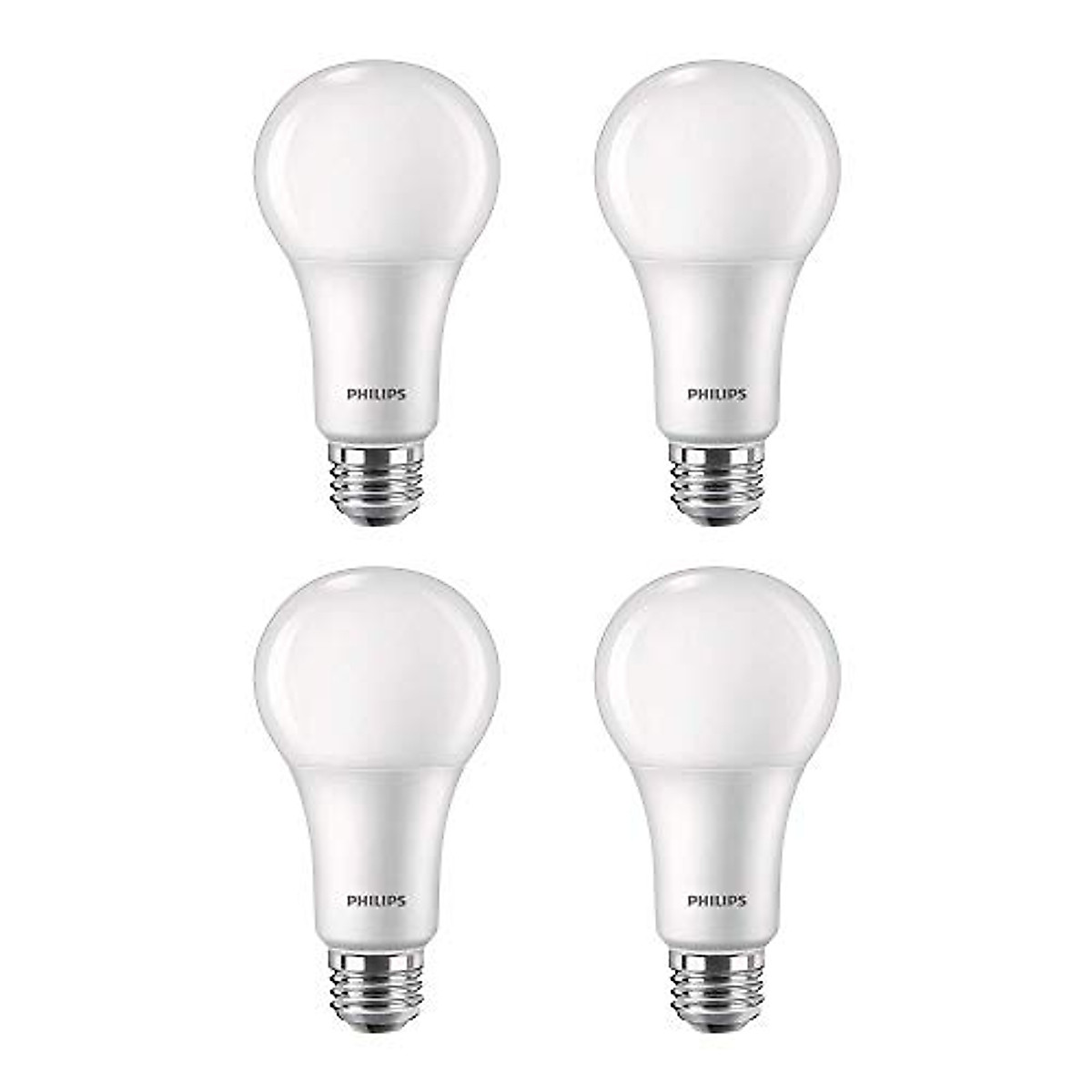 Philips LED 556928 3-Way A21 Flicker-Free Light Bulb with EyeComfort Technology: 1600-800-450-Lumen, 2700K, 14-8-5 (100-60-40-Watt Equivalent), E26 Base, Soft White, 4-Pack, Title 20 Compliant