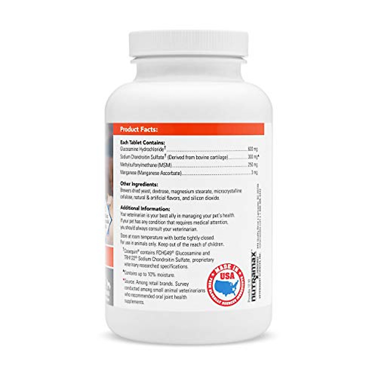 Nutramax Cosequin Maximum Strength Joint Health Supplement for Dogs - With Glucosamine, Chondroitin, and MSM, 132 Chewable Tablets