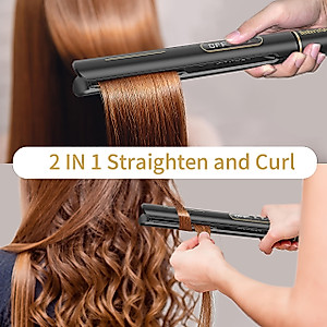 Ceramic Hair Straightener - Professional Flat Iron 13 Adjustable Temp 230°F-450°F, Negative Ion for Smooth & Shiny Hair, Dual Voltage 100V-240V Travel Friendly & 1 Hour Auto-Off