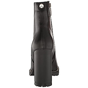 KARL LAGERFELD PARIS Women's Peppy Lug-Sole Zip-up Fashion Boot, Black, 10