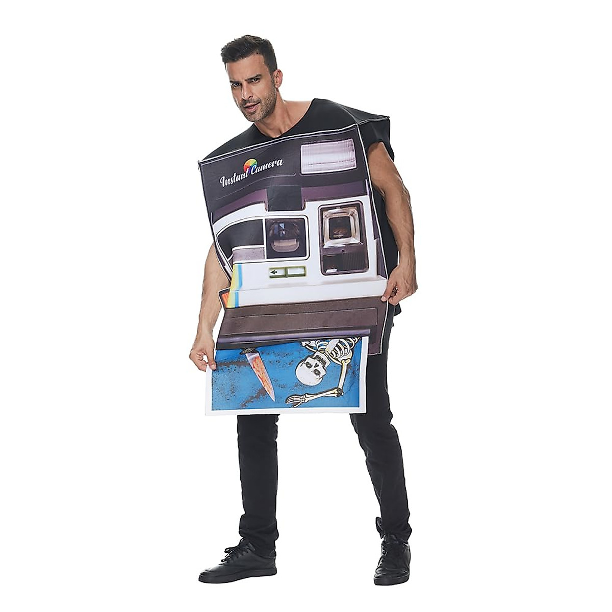 AERO ARMOR Funny Instant Camera Costumes Halloween Costume for Adult Unisex Skull Print Outfit One Size Fits All