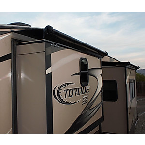 The ShadePro RV Slideout Topper - 140" to 163" Trim to Fit Slide Out Awning Fabric Replacement for RVs and Campers - Ultra-Durable Vinyl Fabric (Black)