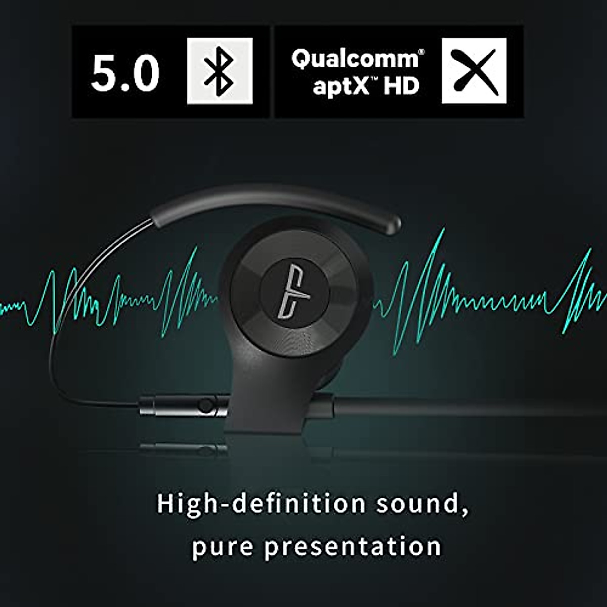 Origem HS-3pro Bluetooth Headphones, Wireless Sport Earphones with HDR Audio, Strong Bass, Noise Cancelling,Bluetooth 5.0 with mic, IPX5 Waterproof, Wireless Earbuds for Sports, Workout, Gym (Black)