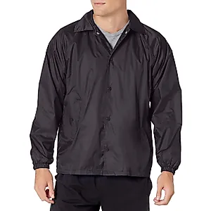Augusta Sportswear Men's Standard Nylon Coach's Jacket/Lined, Black, X-Large