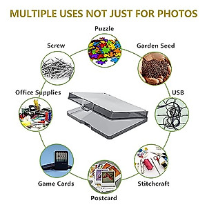 UP ARESI Photo Storage Box 5" x 7", 18 Inner Extra Large Photo Case Organizer Acid-Free Boxes Storage, Plastic Craft Storage Box with lids for Pictures Stickers Stamps Seeds (Black)