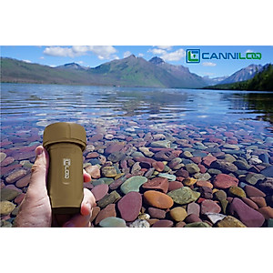 Canniloq TXD120 Premium Rugged Storage Jar and Airtight Container Keeps Herbs Fresh, High Strength Zytel, 120ml, Tan Body, Tan Cap