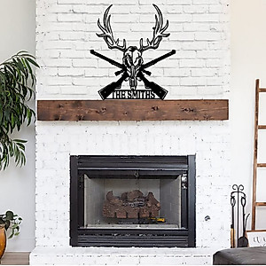 INDOCHI Custom Deer Metal Wall Hangings Decor, Personalized Deer Hunter Name Sign Decoration For Room, Hunting Deer Home Decor, Custom Hunting