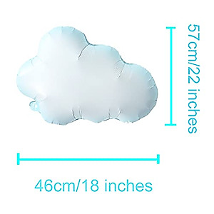8PCS White Cloud Gender Reveal Baby Foil Balloon - Rainbow/Blue Sky White Clouds Party/Kids Baby Shower Party theme Birthday Party Decorations Supplies Favors （28 Inches）