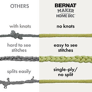 Bernat Maker Home Dec Cream Yarn - 2 Pack of 250g/8.8oz - Cotton - 5 Bulky - 317 Yards - Knitting/Crochet