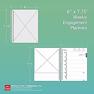 Beaches | 2024 6 x 7.75 Inch Spiral-Bound Wire-O Weekly Engagement Planner Calendar | New Full-Color Image Every Week | BrownTrout | Travel Nature Tropical