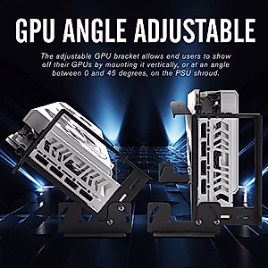 EZDIY-FAB PCIe 4.0 GPU Mount Bracket Graphic Card Holder Multi-Angle Adjustment, Video Card VGA Support Kit with PCIe 4.0 X16 Gen4 17cm/6.69in Riser Cable - Black